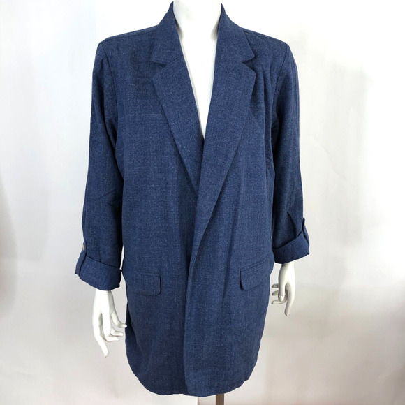 J. Jill | Jackets & Coats | Jjill Medium Blue Womens Cotton Open Front ...